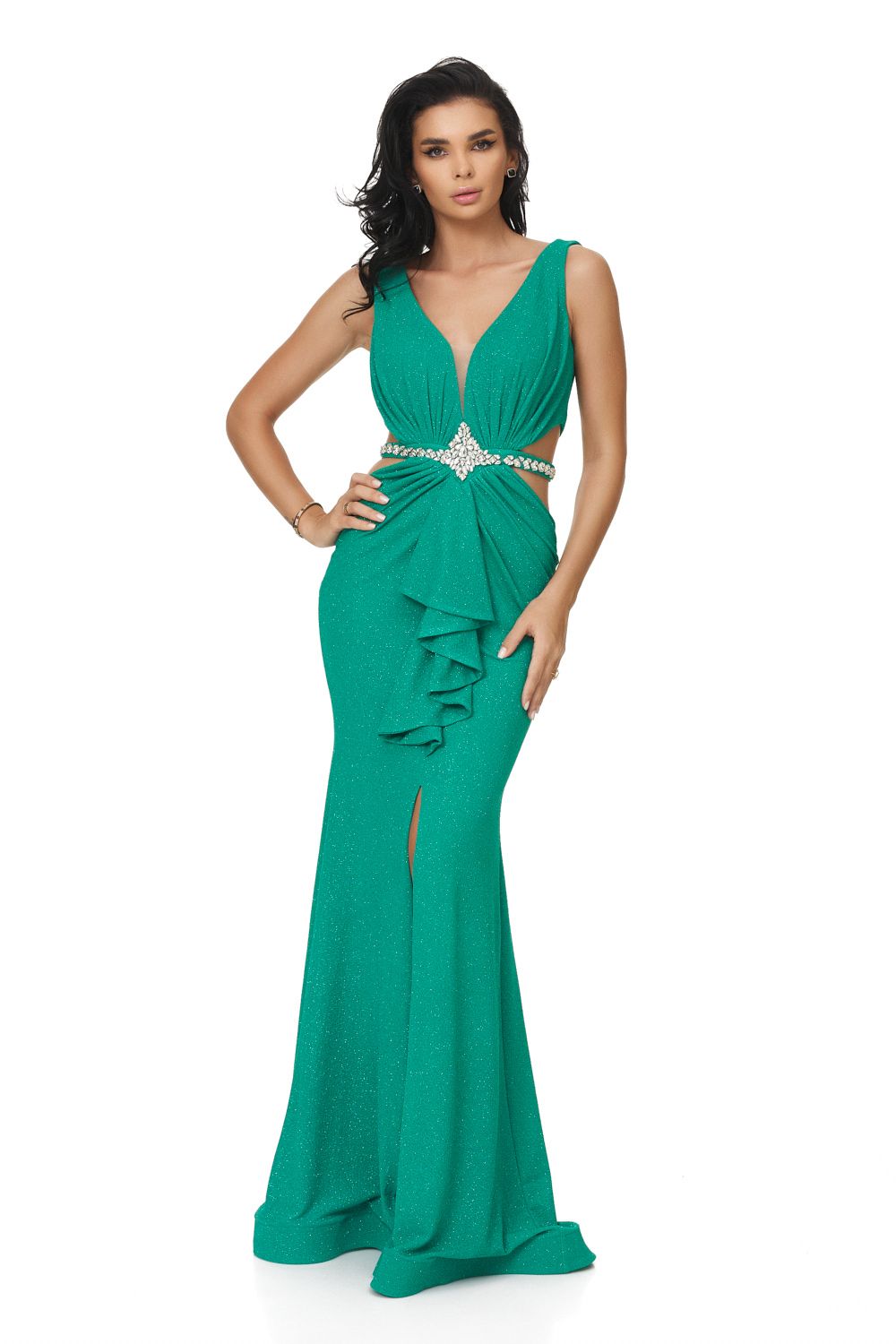 Sesia Bogas green long lady dress